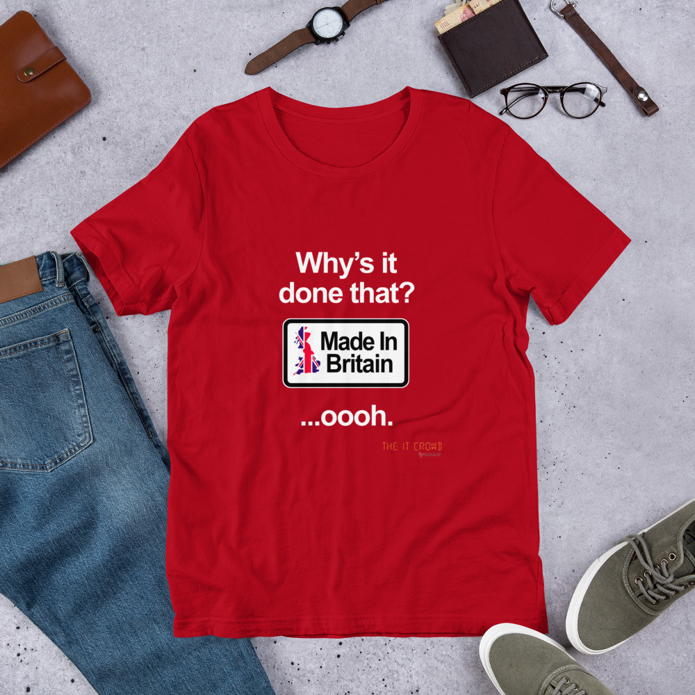 IT Crowd Why's It Done That Short-Sleeve Unisex T-Shirt | Derby Tees ...